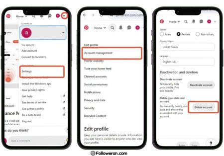 How to delete Pinterest account without logging in